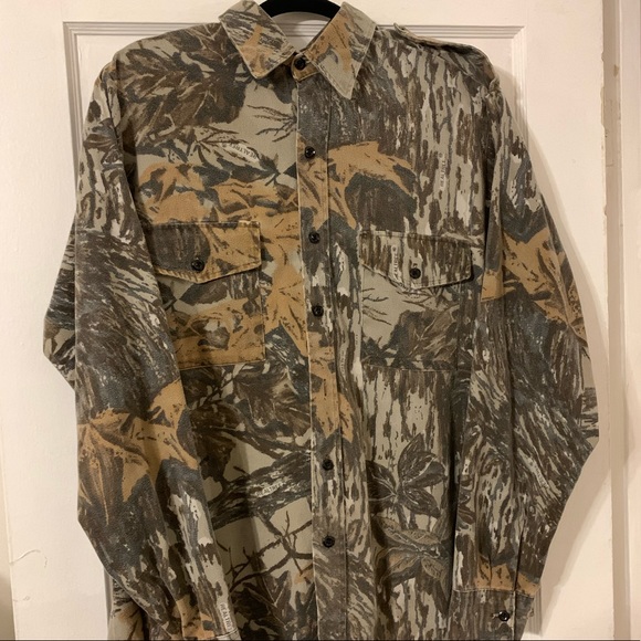 Gander Mountain | Shirts | Vintage Gander Mtn Realtree Flannel Button ...